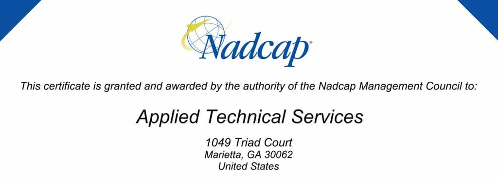 NADCAP NDT测试 - 应用技术服务